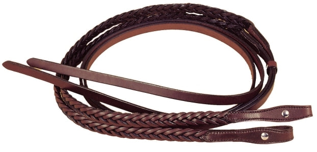 Tory Leather Braided Flared Reins - Chicago Screw Bit Ends ...