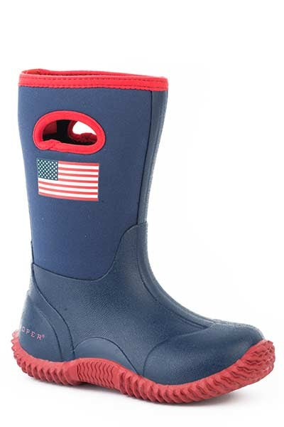 Roper Kids Barnyard Patriot Western Rubber Barn Boot ...