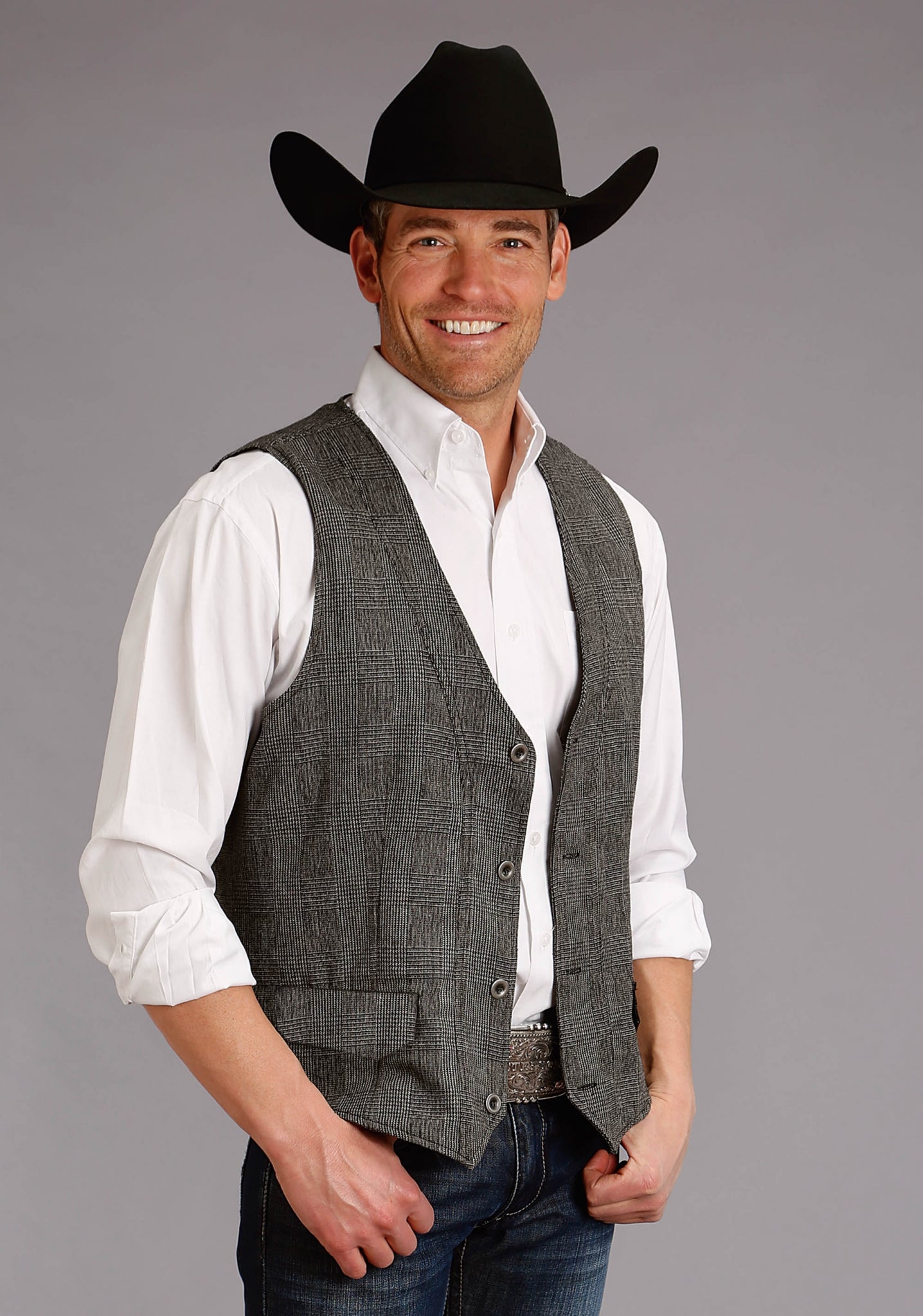 Stetson Wool Blend Vest - Mens - Grey – EquestrianCollections