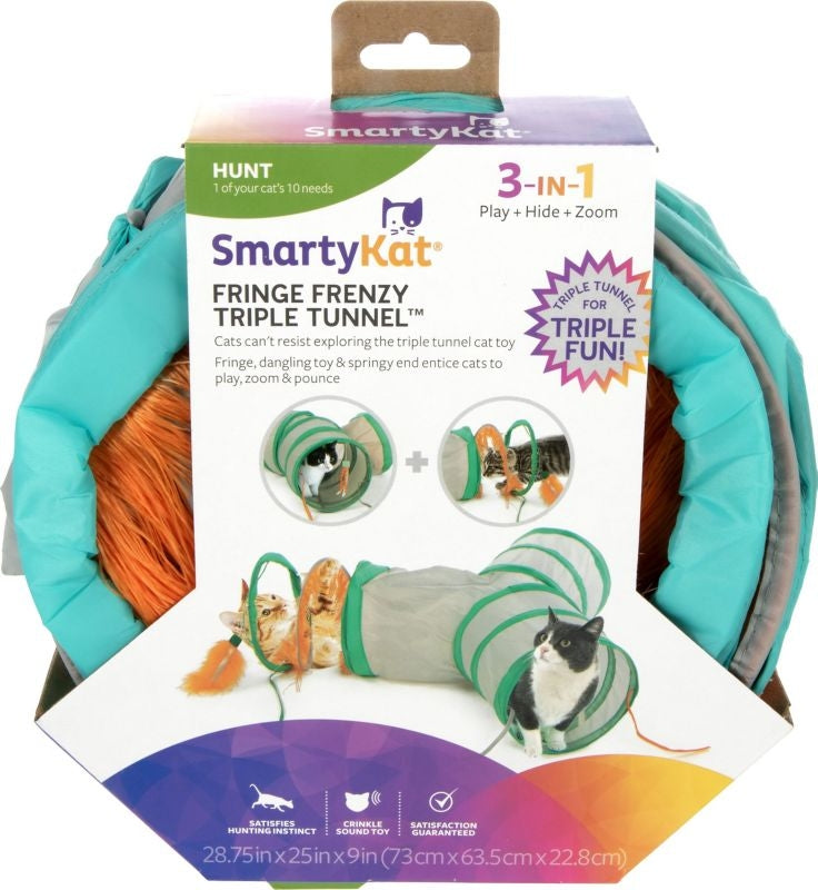 SMARTYKAT FRINGE FRENZY TRIPLE TUNNEL CAT TOY – EquestrianCollections